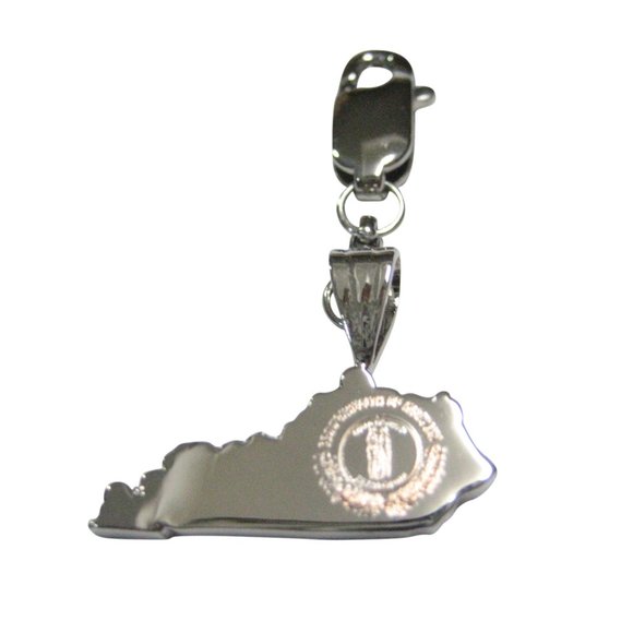 Kiola Designs | Accessories | Kentucky State Map Shape Flag Zipper Pull ...